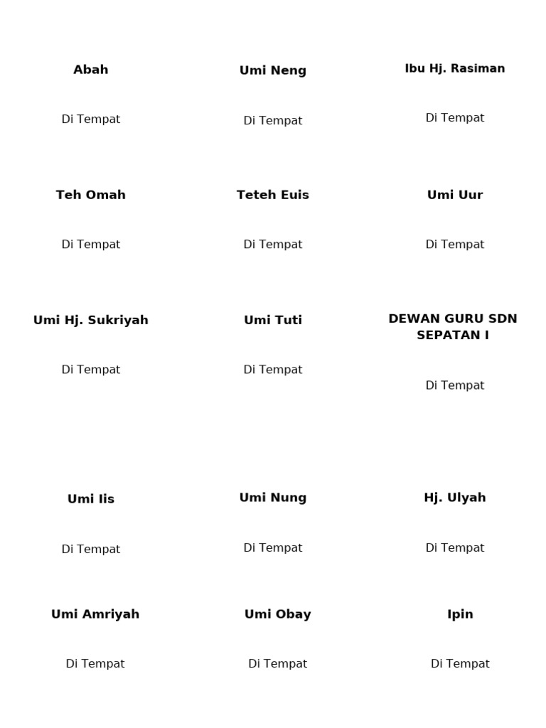 List Undangan Resmi Ai | PDF