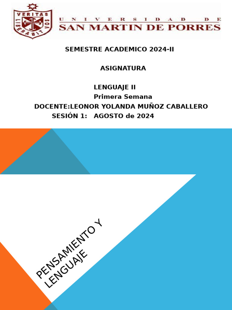SEMA 1 Lenguaje - y - pensamien.2024-II | PDF