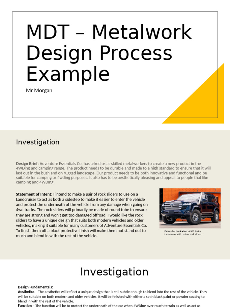 MDT - Metalwork Design Process Example | PDF