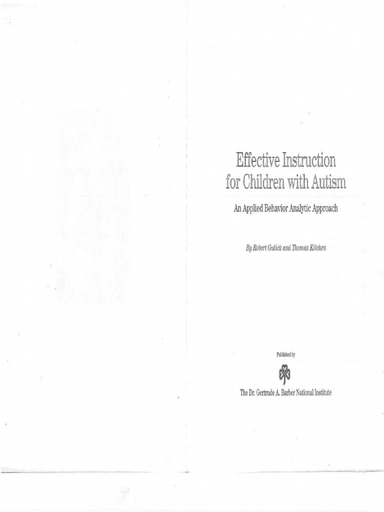 Effective Instruction For Children With Autism (GAMARA) | PDF