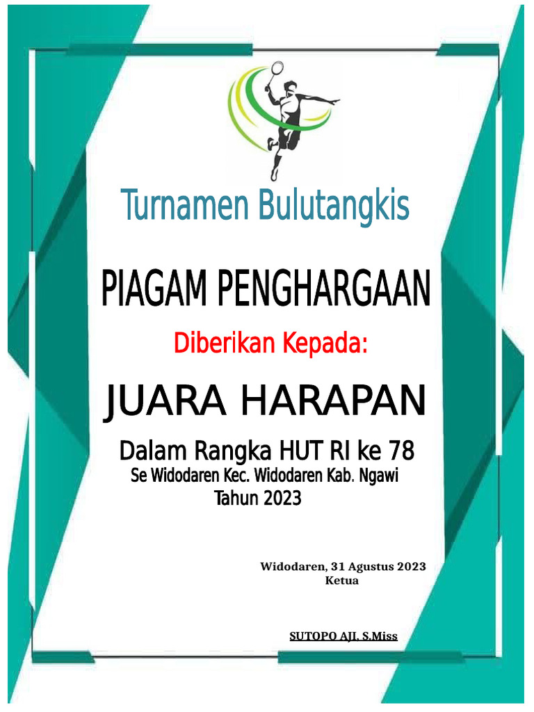 Piagam Hut Ri | PDF