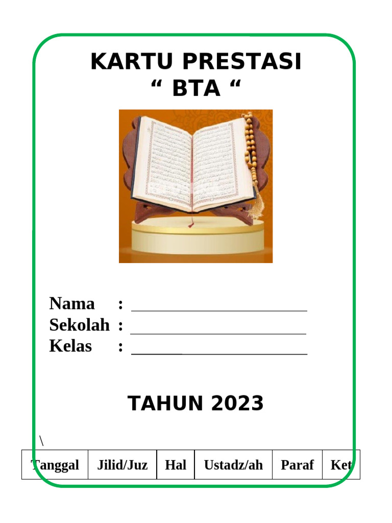 Kartu Kendali Bta | PDF