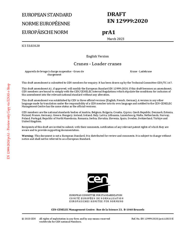 EN 12999 (2020) Pra1 (2023) (E) | PDF