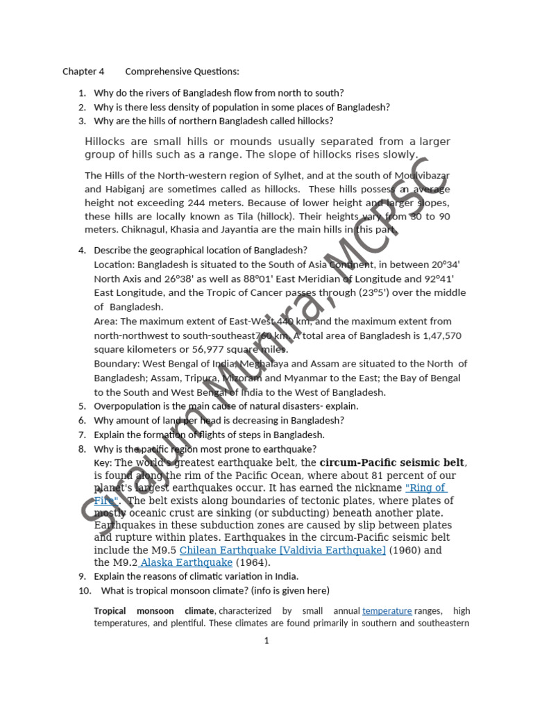 Chapter 4 Comprehensive Questions | PDF