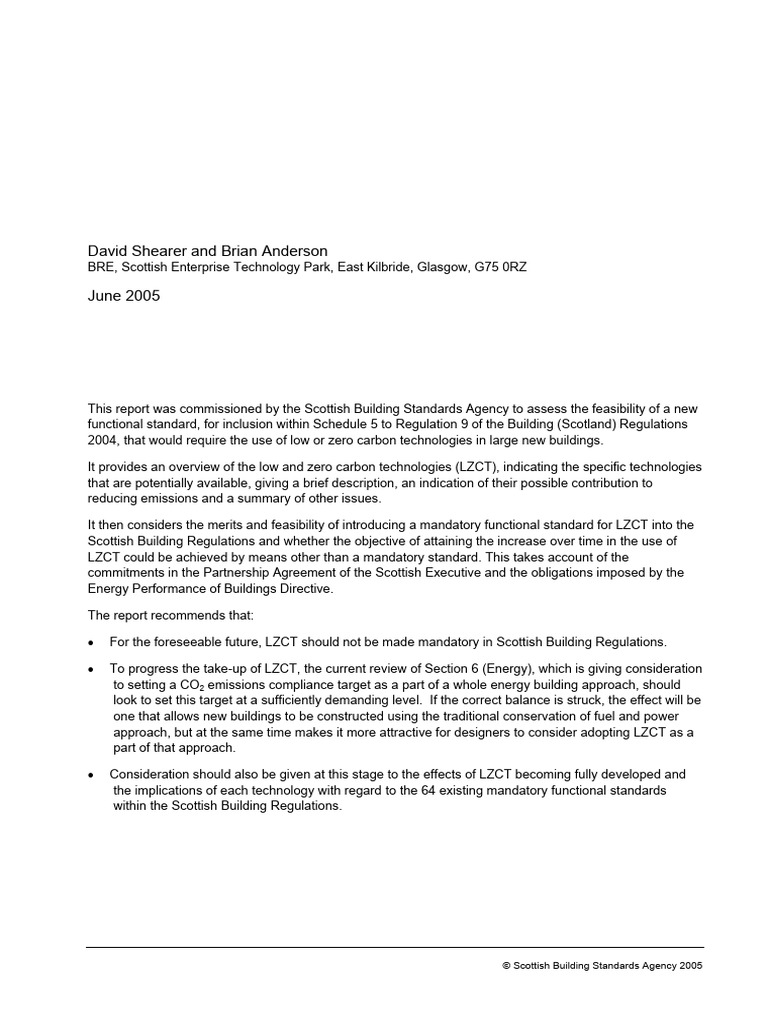Low And Zero Carbon Technologies In The Scottish Building Standards Pdf