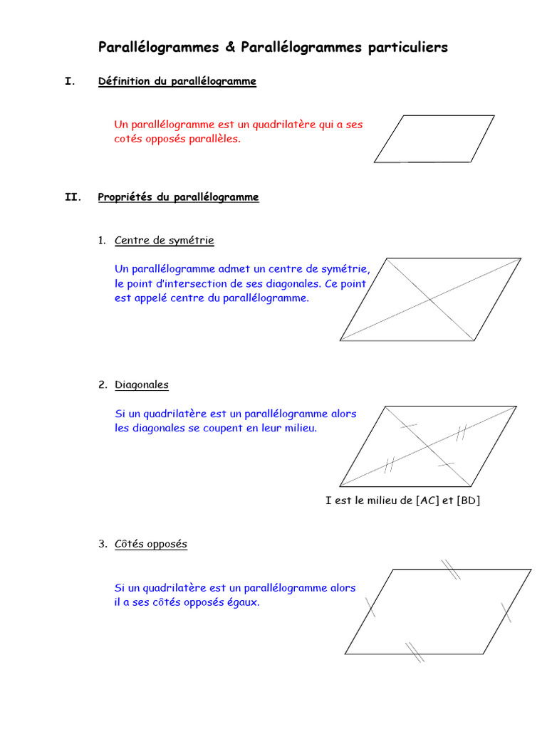 Connaître Les Parallelogrammes | PDF