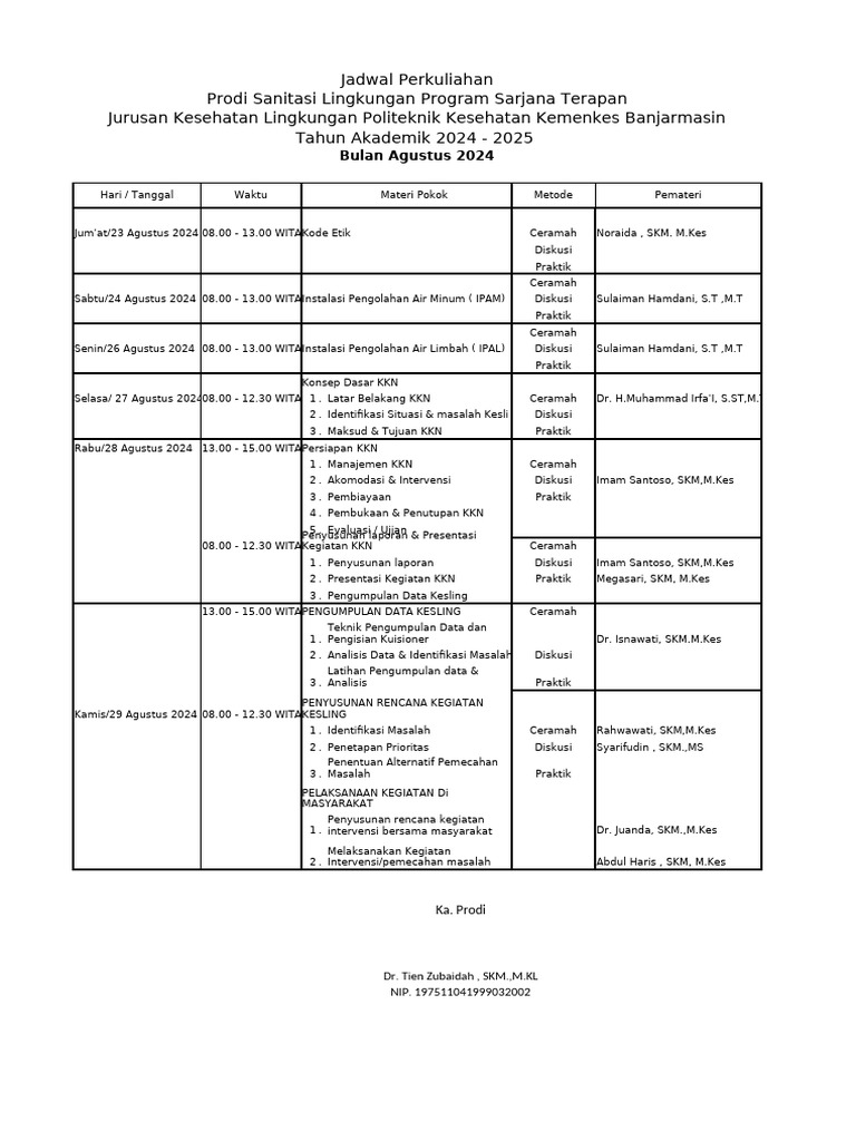 Jadwal Edit | PDF