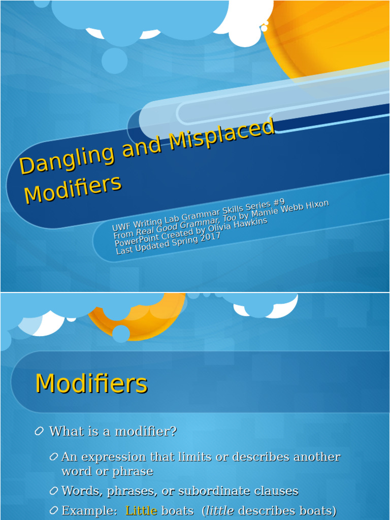 Dangling and Misplaced Modifiers | PDF | Word | Phrase