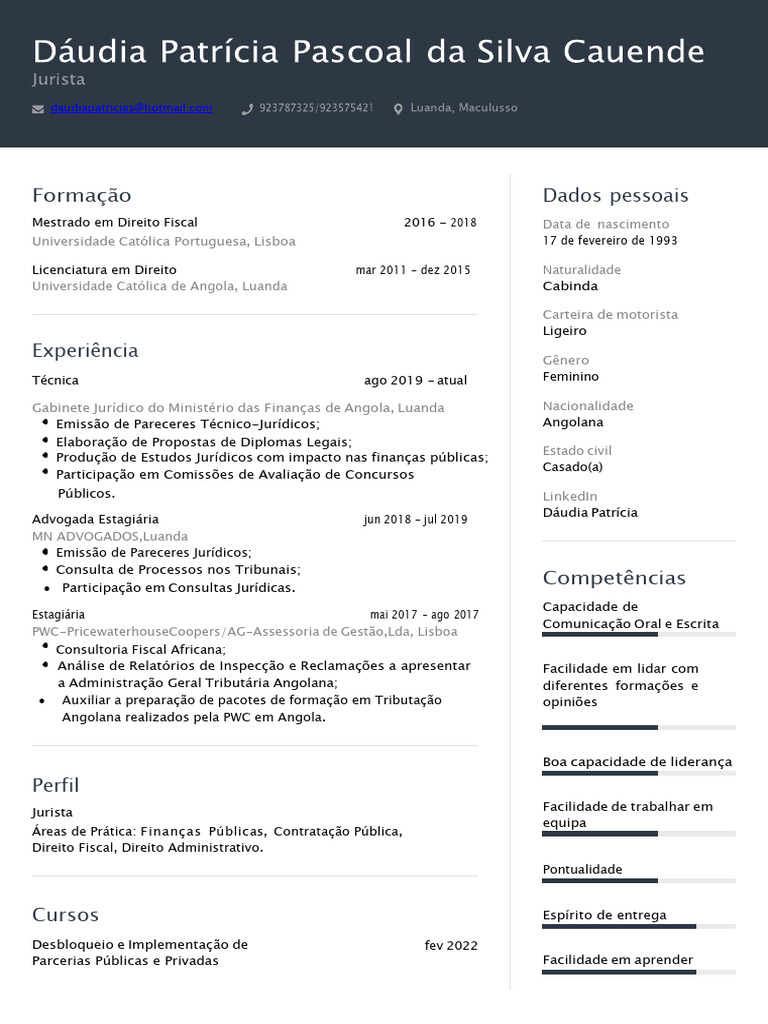 CV Dáudia Patrícia | PDF