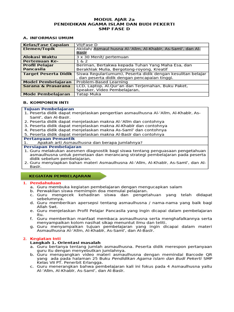 Modul Ajar Pai Bab 2 | PDF