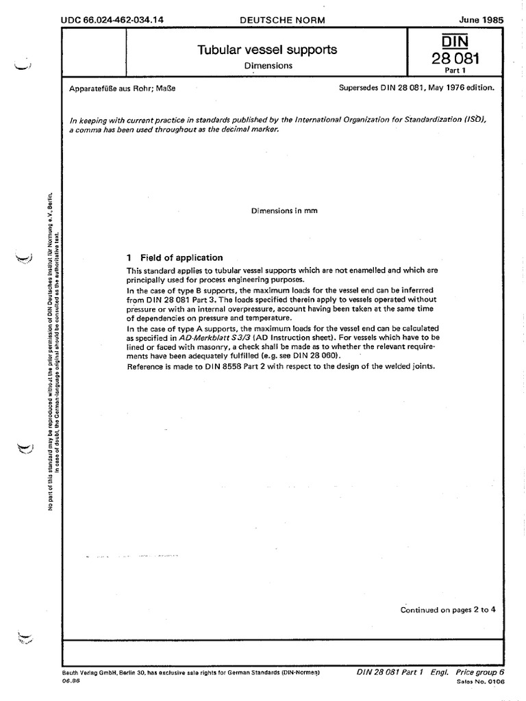 Din 28081-1 - Patas Depósitos | PDF
