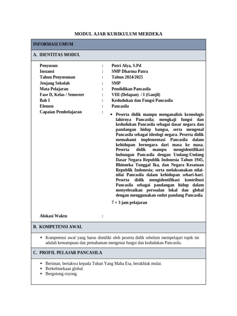 Modul PKN 8 Kurmer | PDF