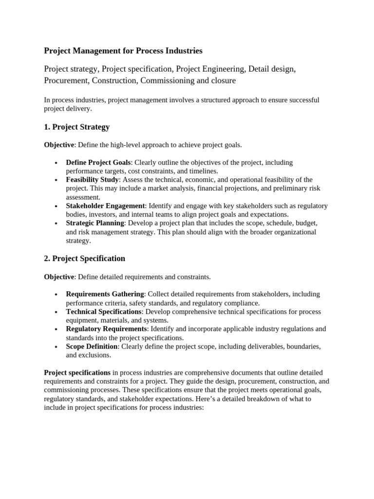 Module 2 Project Management in Process Industries | PDF