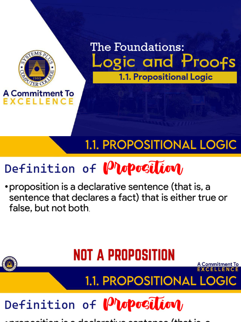 DiscMath 1.1. Propositional Logic | PDF