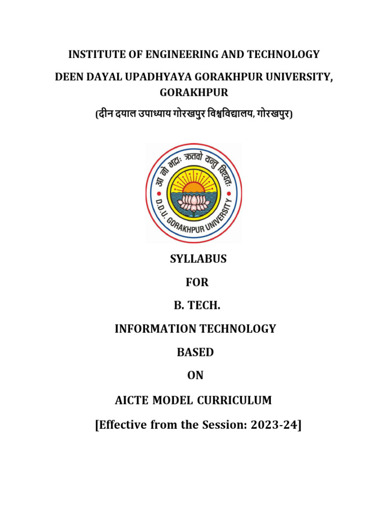 Btech It Syllabus 2023-24 Final | PDF