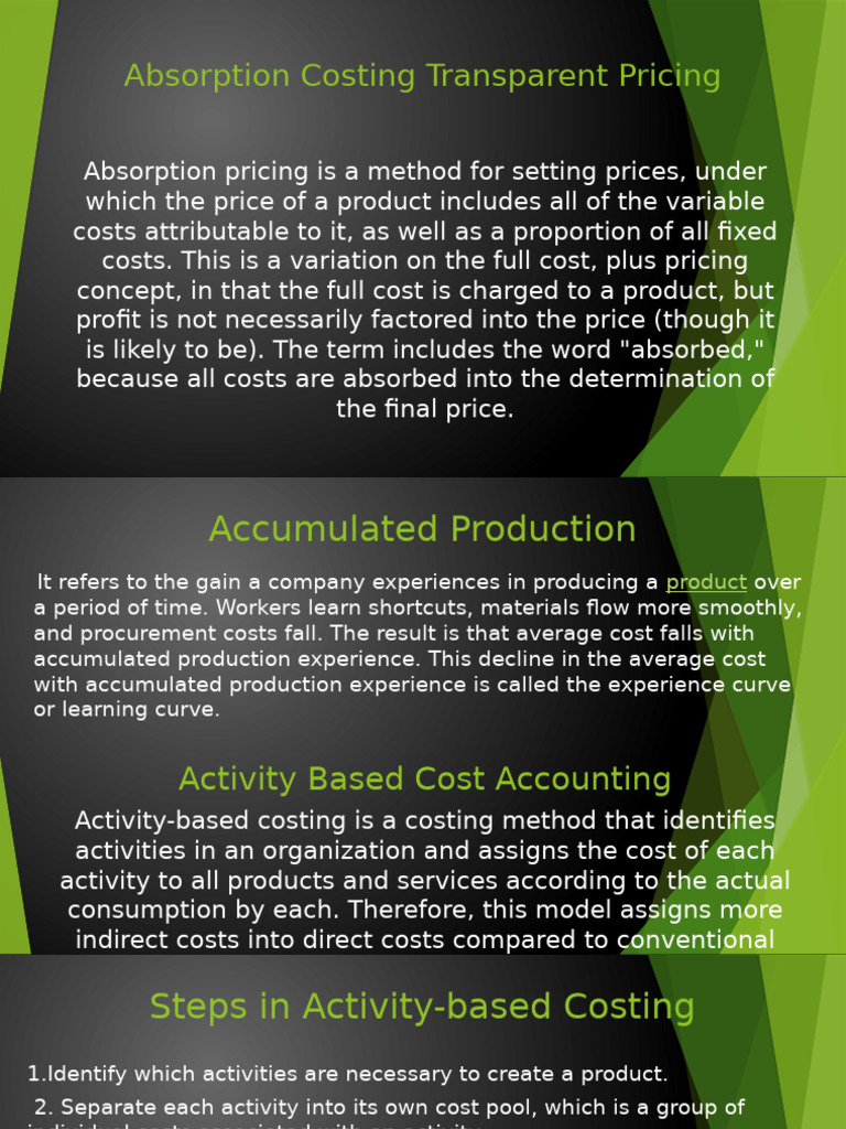 Absorption Costing and Transparent Pricing 1 | PDF | Pricing | Auction