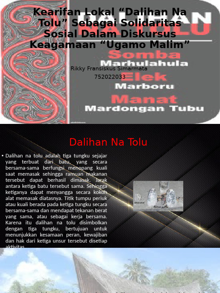 Kearifan Lokal "Dalihan Na Tolu" Sebagai Solidaritas Sosial Dalam Diskursus Keagamaan "Ugamo ...