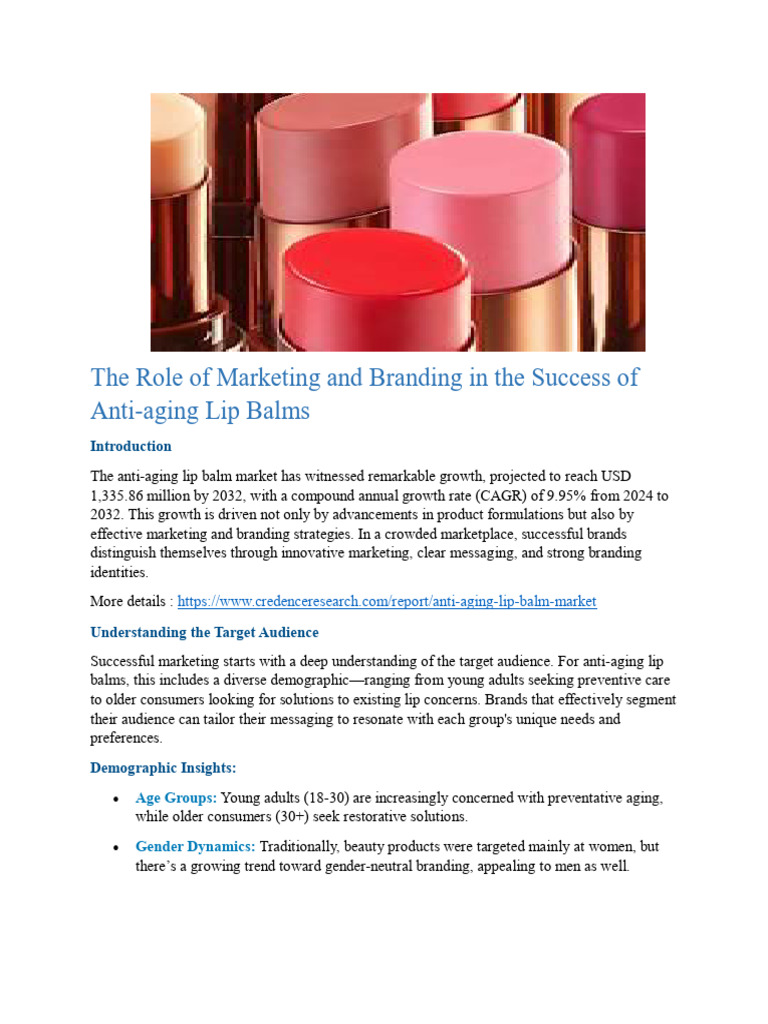 Anti Anging Lip Balms | PDF | Brand | Digital Marketing