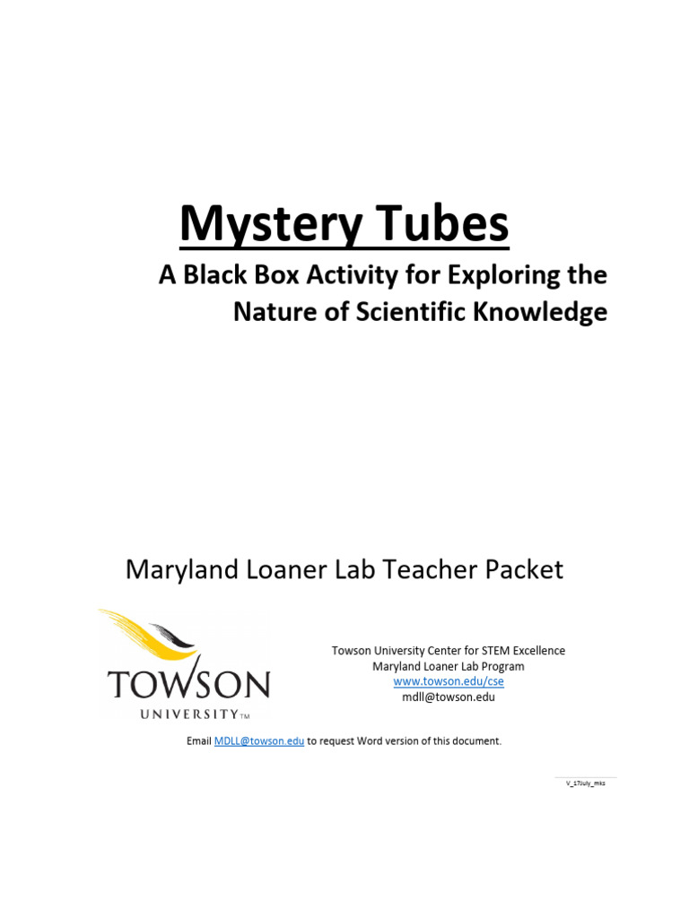 Mystery Tube Activity | PDF