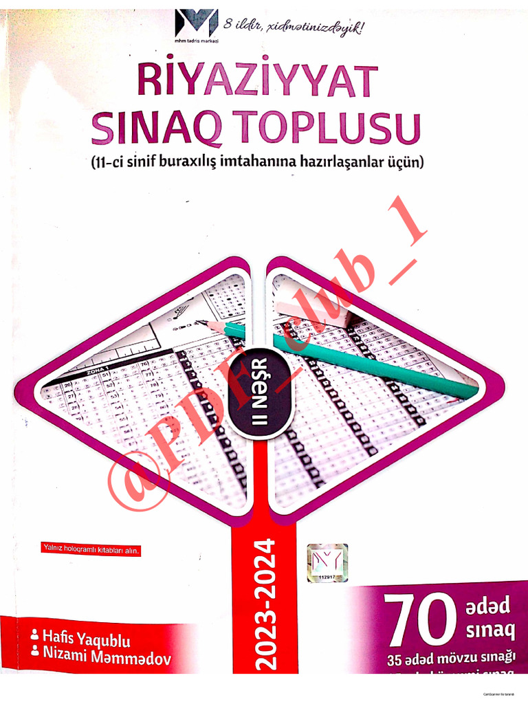 @PDF - Club - 1 MHM RİYAZİYYAT 70 SINAQ | PDF