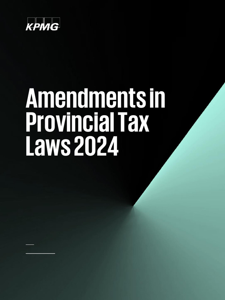 Amendments in Provincial Tax Laws 2024 | PDF
