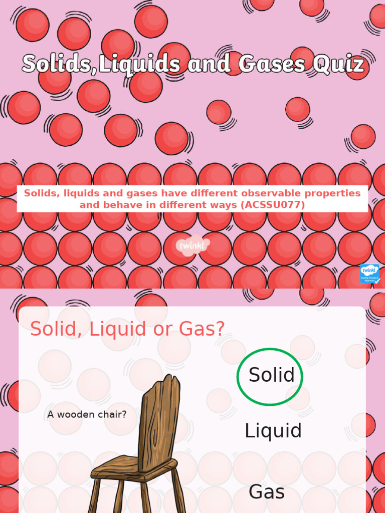 Solids Liquids and Gases Quiz Powerpoint English | PDF