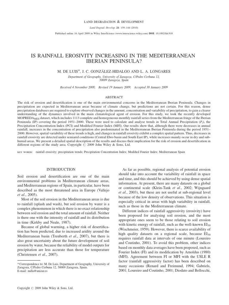 Modified Fournier Index | PDF | Precipitation | Rain