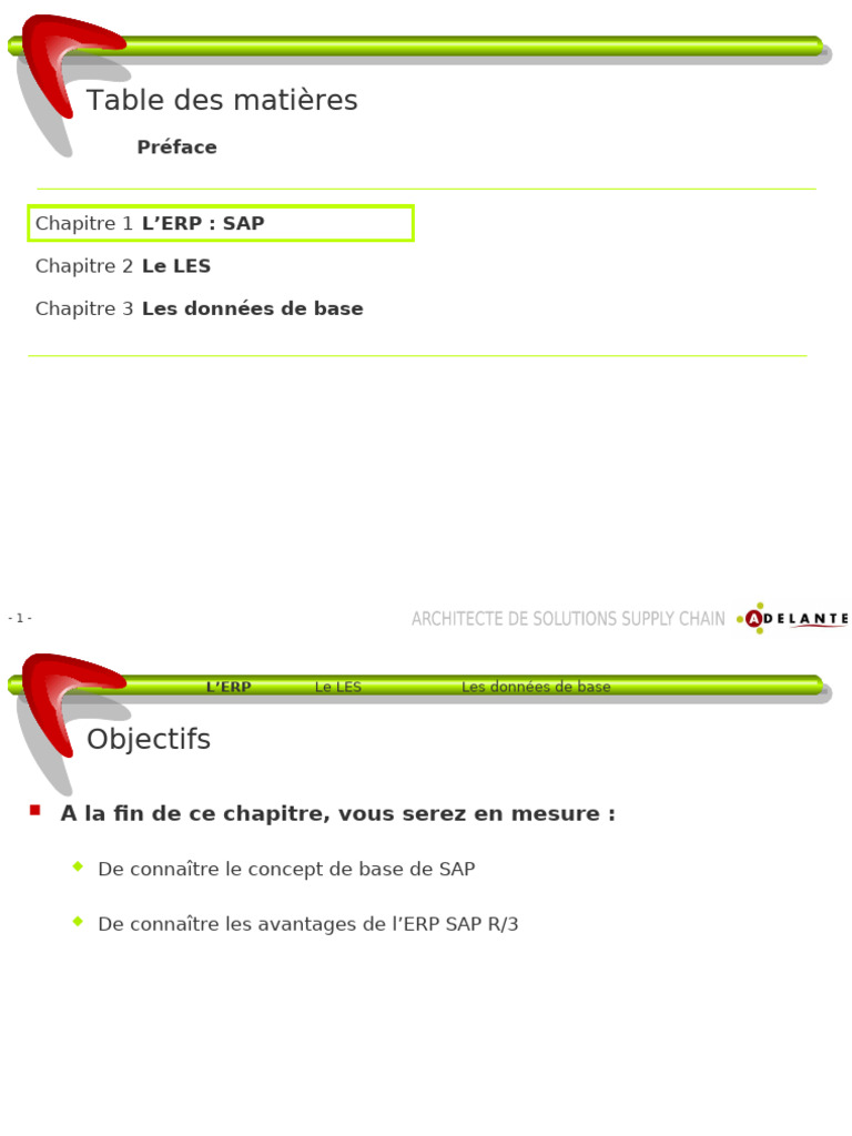 ADA - Chapitre SAP V3 | PDF | Progiciel de gestion intégré | Business