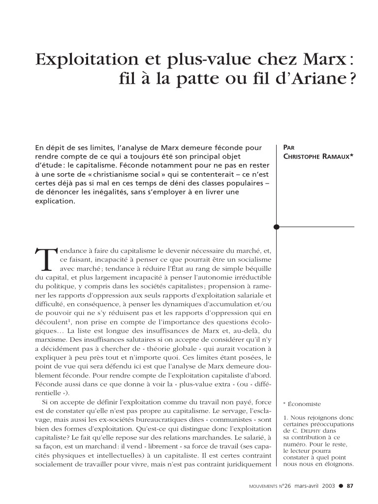 03 Marx Plus Value Mouvements Mars | PDF