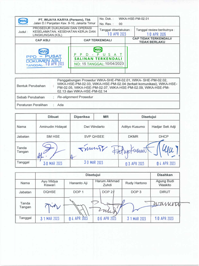 Prosedur Dukungan Dan Operasi K3L | PDF