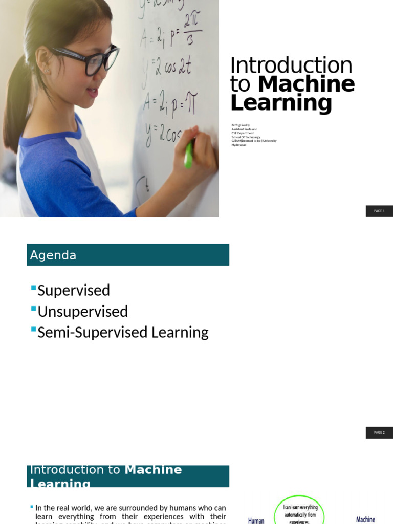 U3 Introduction To Machine Learning | PDF