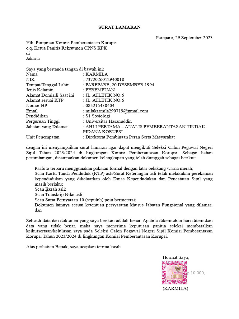 final_Format_Surat_Lamaran | PDF