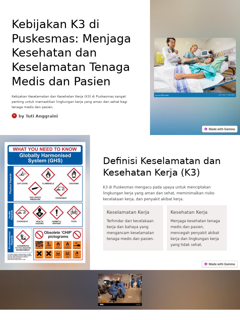 Kebijakan K3 Di Puskesmas Menjaga Kesehatan Dan Keselamatan Tenaga Medis Dan Pasien | PDF