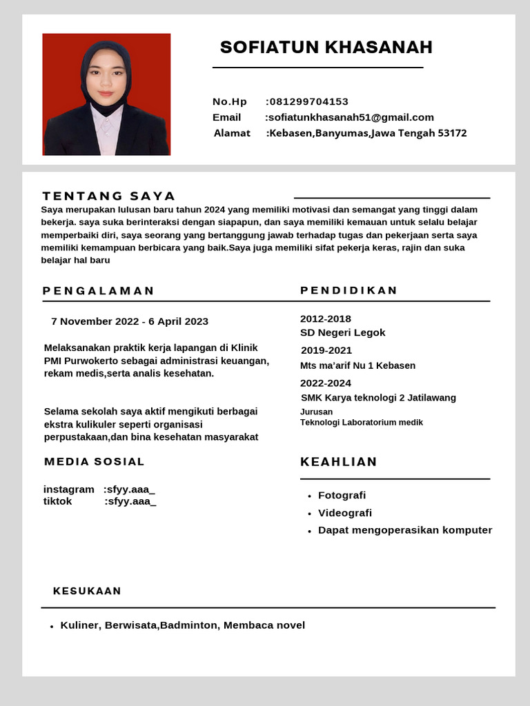 Cv Sofiatun Khasanah.pdf 2 | PDF
