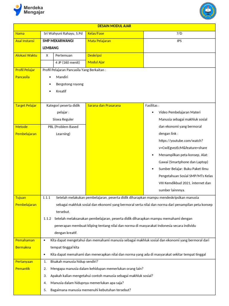 Modul Ajar Fase D IPS | PDF
