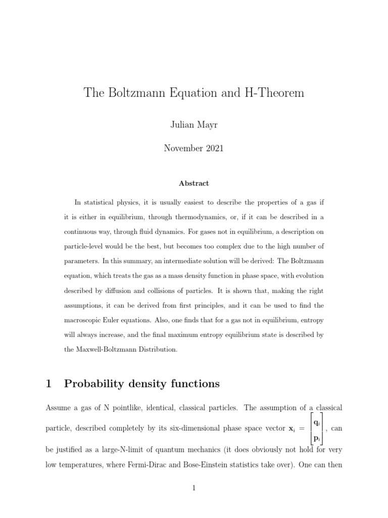 H Theorem | PDF