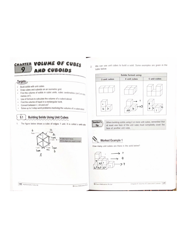 Volume of Cubes & Cuboids - 1 | PDF