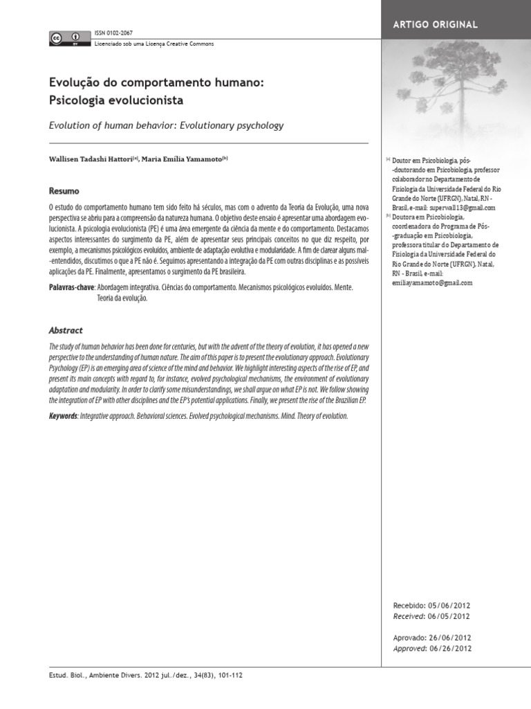 Evolucao Do Comportamento Humano Psicolo | PDF