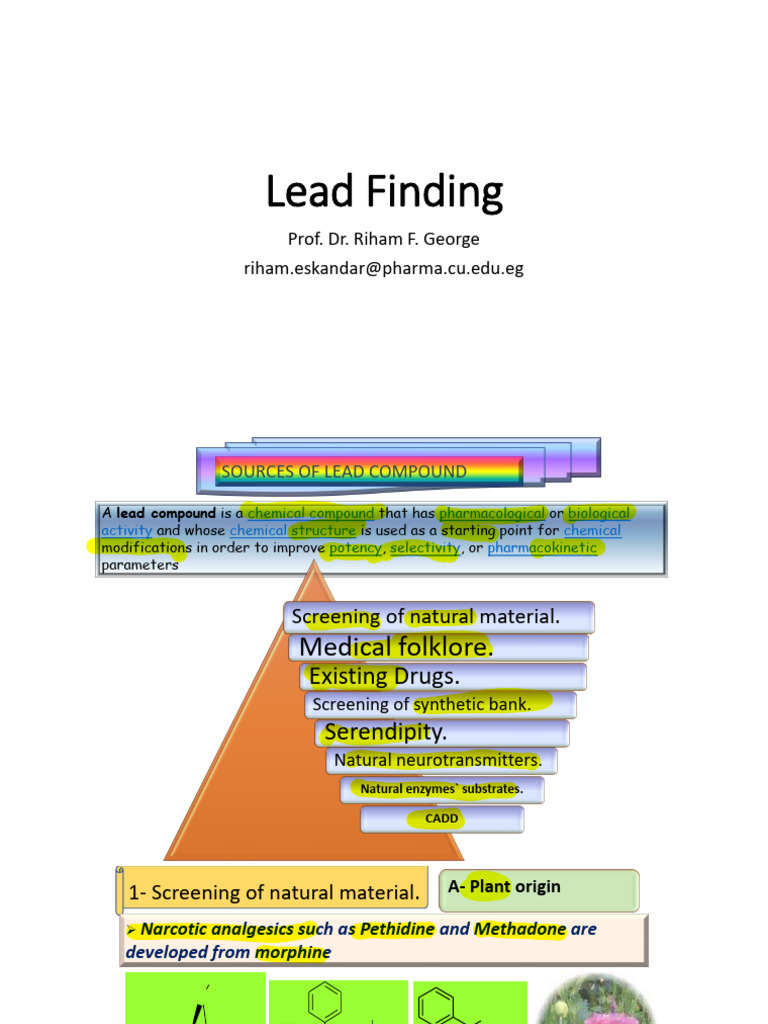Drug Design Lec 2 - Lead Finding | PDF