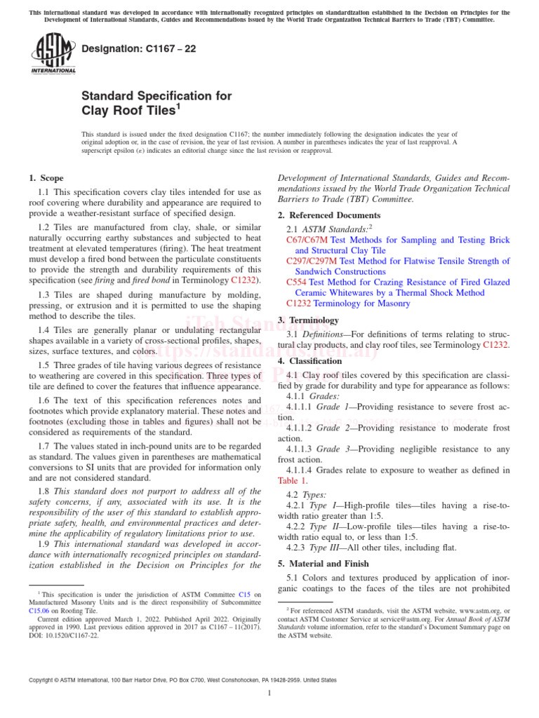 Astm C1167 22 | PDF