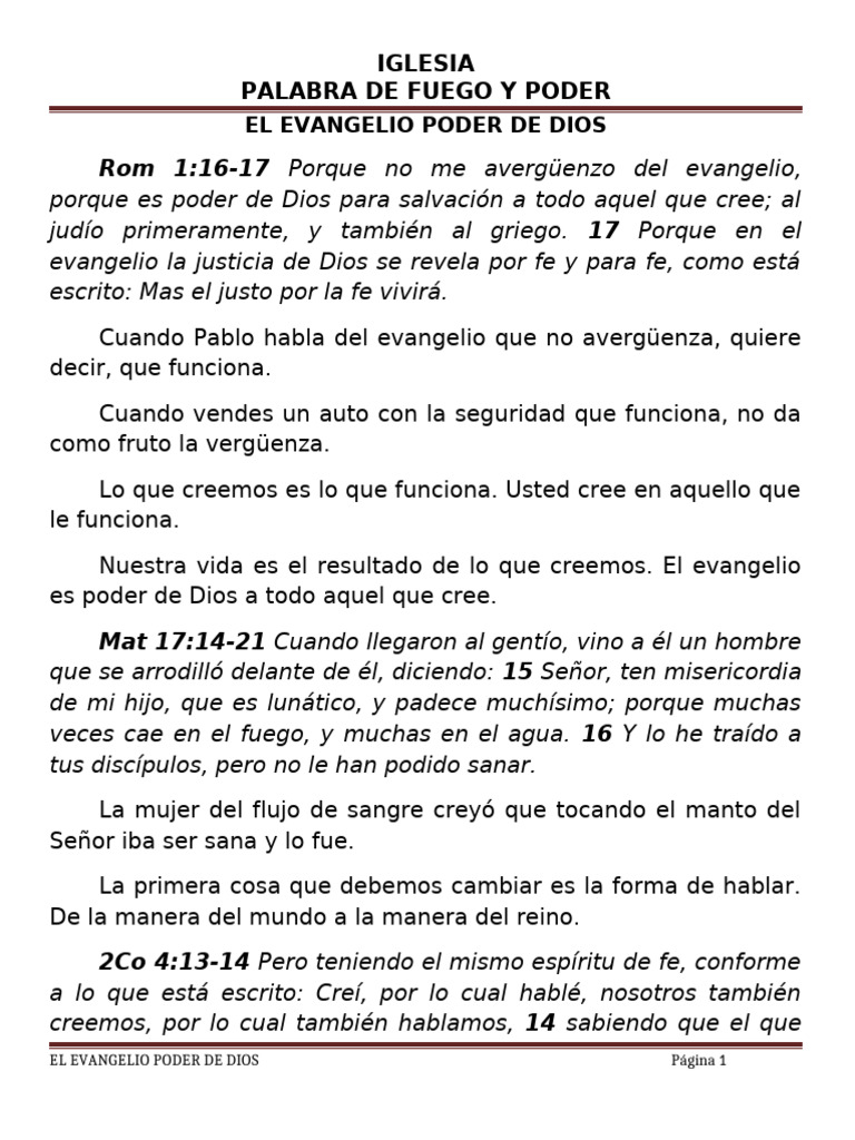 El Evangelio Poder de Dios | PDF