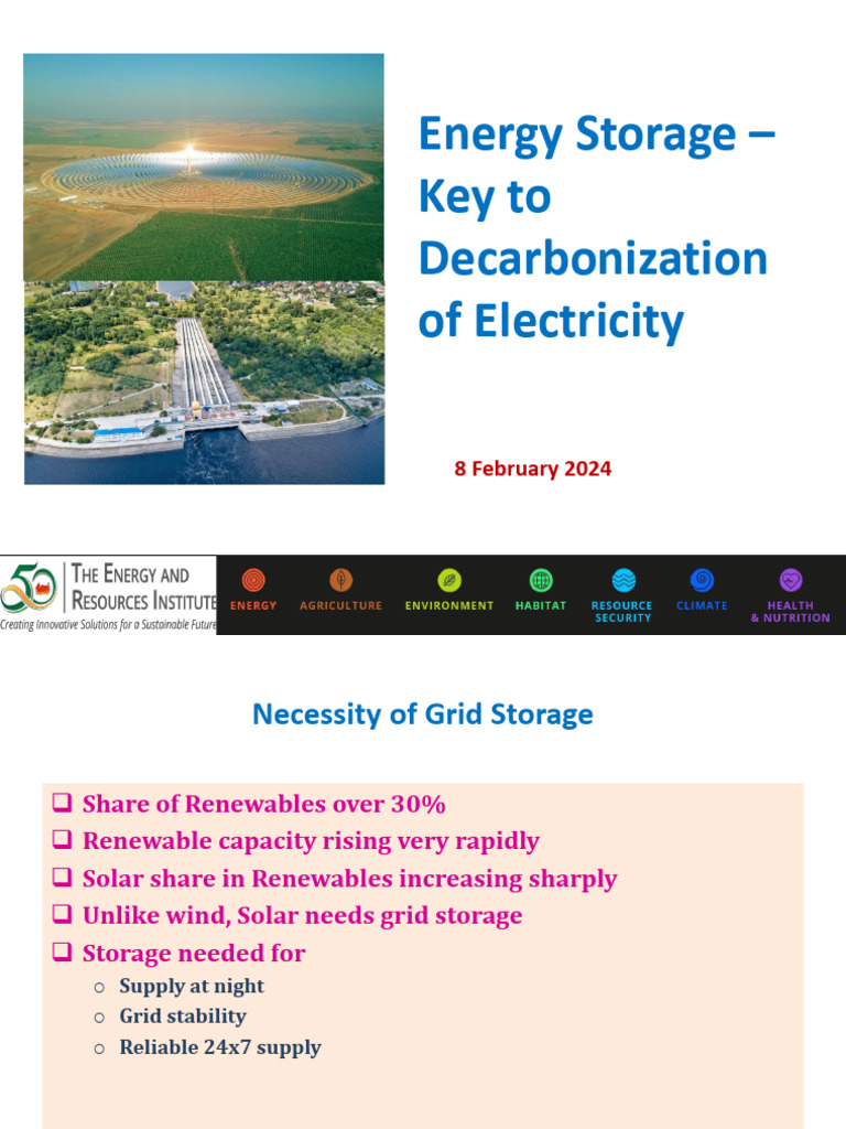 Energy Storage Key To Decarbonisation Of Electricity 07 02 2024 Pdf Energy Storage Solar