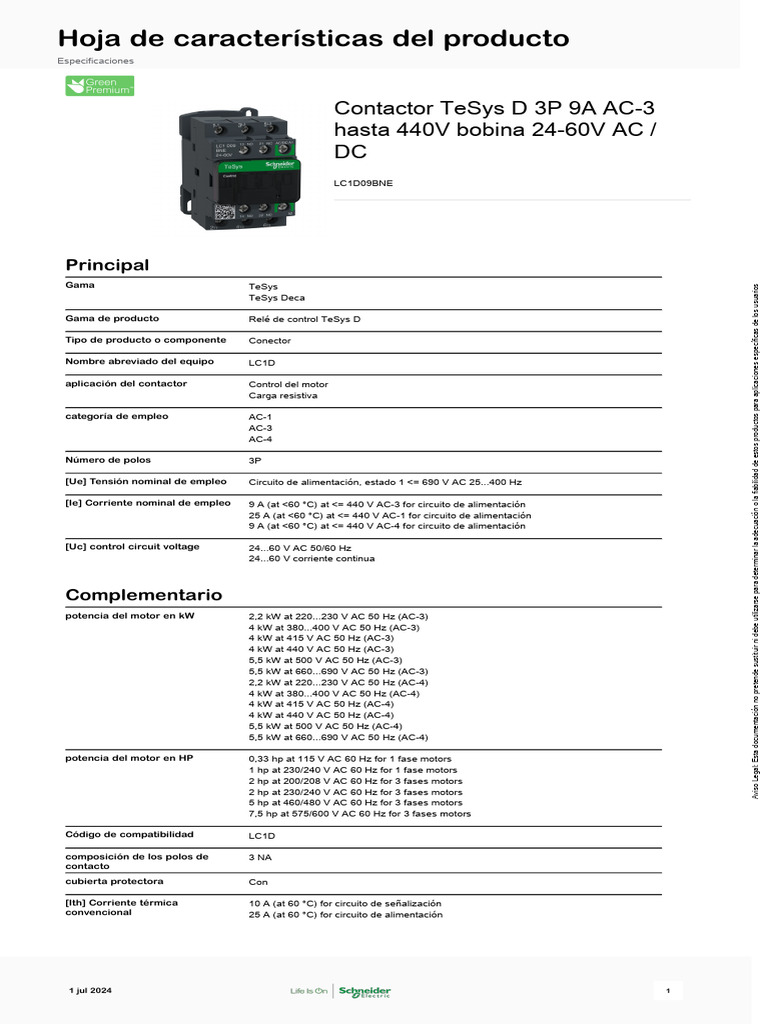 Schneider Electric - TeSys-D-TeSys-Deca-Control-tallas-1-2-y-3 ...