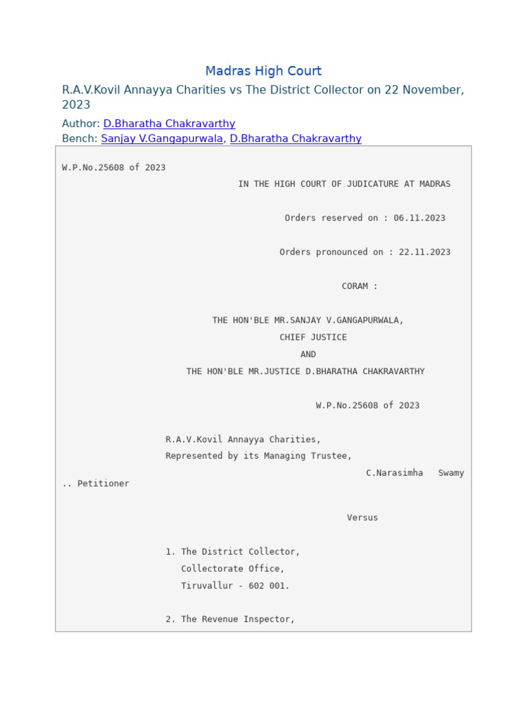 Grama Natham Judgement 2023 | PDF