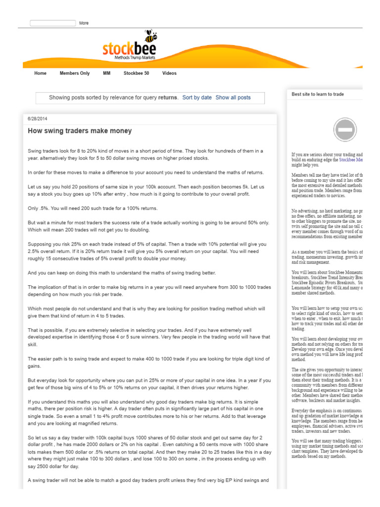 Stockbee - Search Results For Returns | PDF