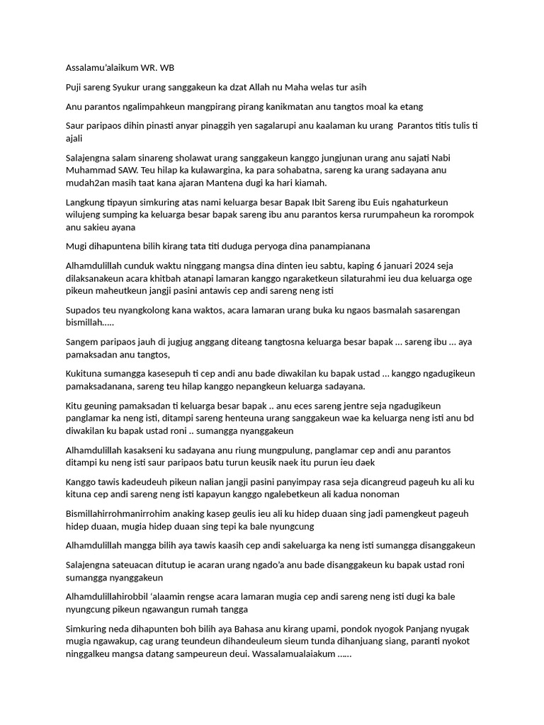 MC Lamaran | PDF | Abrahamic Religions | Semitic Words And Phrases