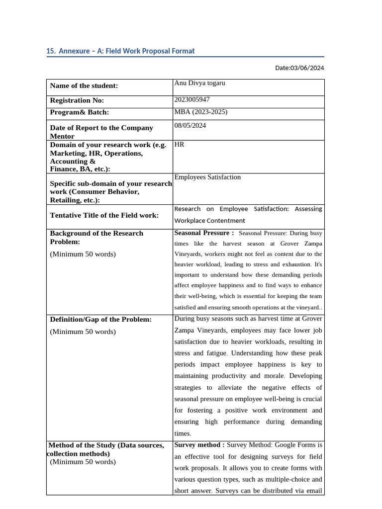 Ane - A - (1) Field Work | PDF