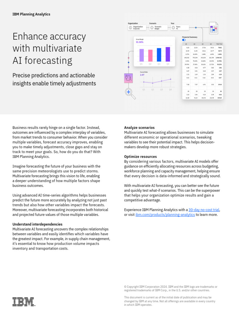 Enhance Accuracy With Multivariate AI Forecasting in IBM Planning Analytics | PDF
