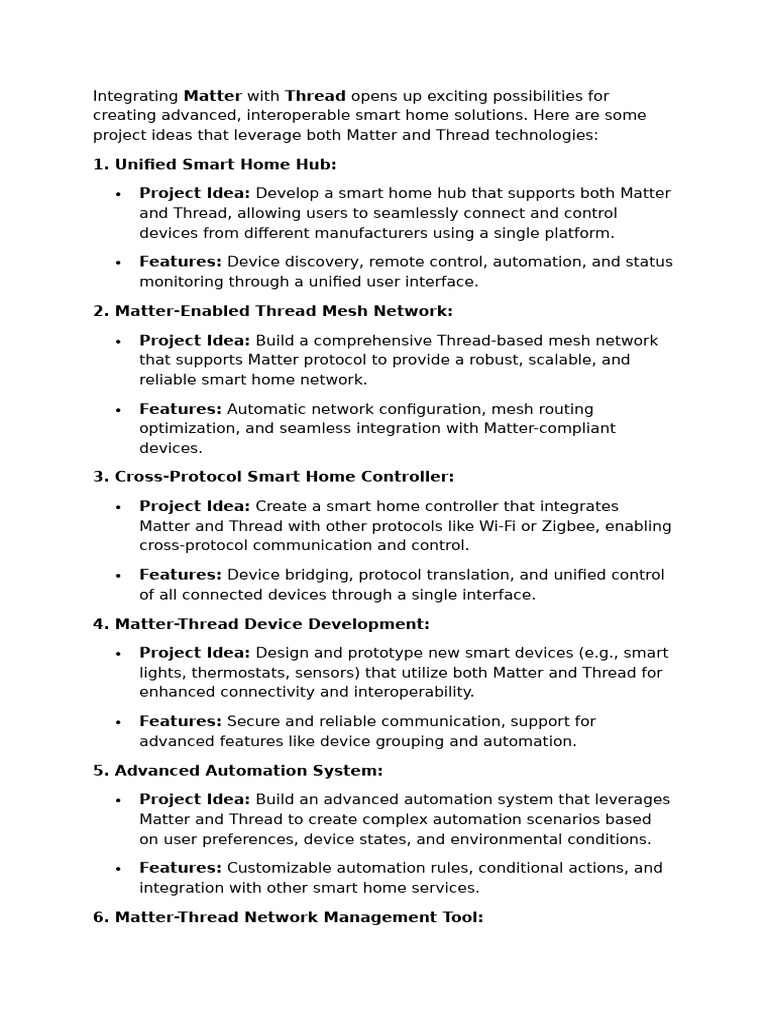 Matter_thread and WiFi Module Projects Ideas | PDF
