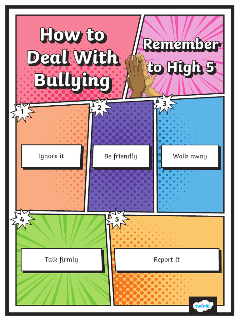 High Five How To Deal With Bullying Poster | PDF